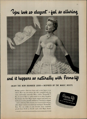 1955 Perma Lift Bra Lingerie You Look So Elegant Alluring Vintage Print ...