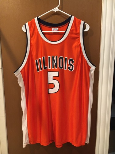 Illinois Illini Basketball Jersey #5 Deron Williams Men Sz XL Orange ...