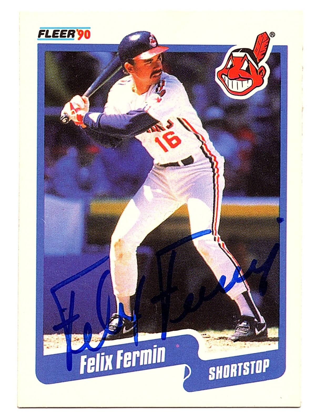 Felix Fermin Autograph On A 1990 Fleer - Cleveland Guardians | eBay