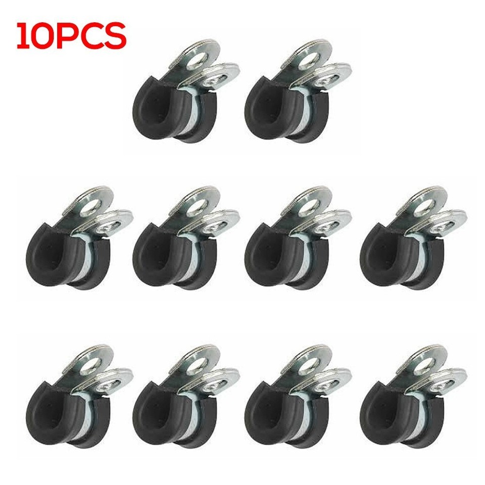 Metal+Rubber Metal P Clips Pipe Fixing Replacement Useful Brake Gas ...