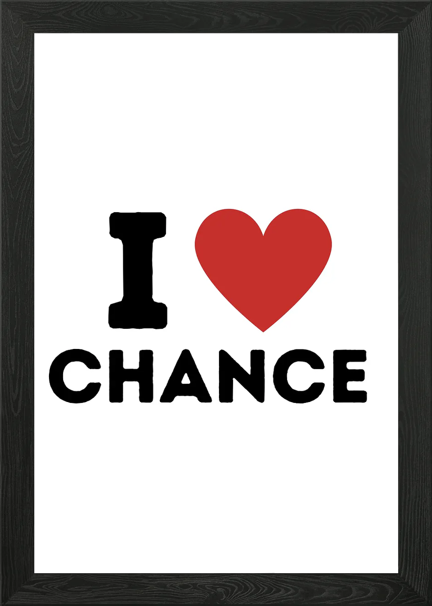 I Love Chance Simple Heart Framed Wall Art Poster Canvas Print Picture ...