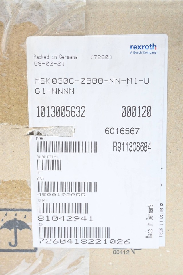 Rexroth Servomotor MSK030C-0900-NN-M1-UG1-NNNN ( R911308684 ) | eBay