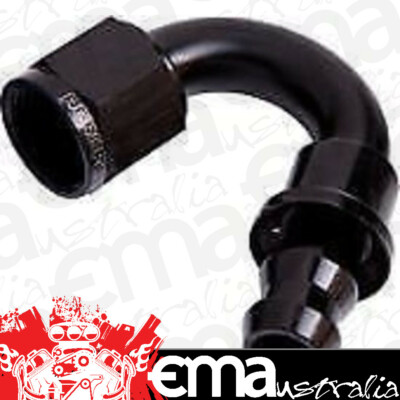 Aeroflow AF405-10BLK 150 Deg Push Lock End 10AN Black No Clamp Required ...