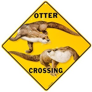 OTTER Aluminum Crossing Sign, 12" on sides, 16" on diagonal | eBay