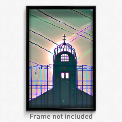Pixel Art Poster - Wire Frame Glitchy Asylum (8 Bit Video Game Print ...