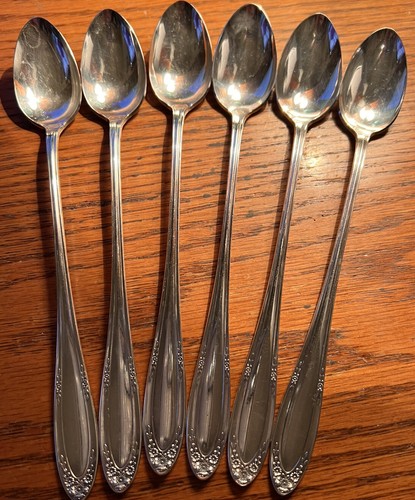 6 Oneida Community Service Plate Modjeska/Bedford Iced Tea Spoons, nice ...