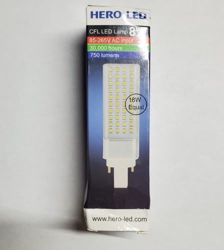 Hero-LED CFL LED Bulb 8W 85-265V Color 3000K G24-40S-4P - Non Dimmable ...