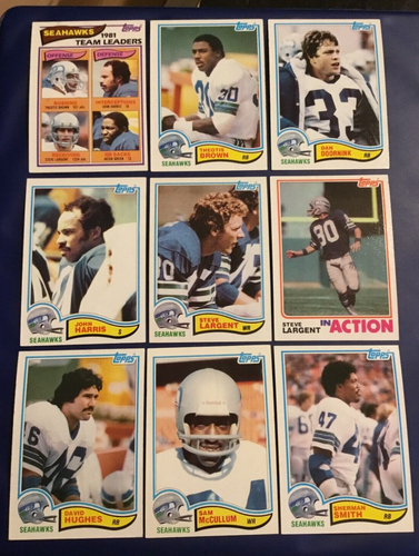 1982 Topps SEATTLE SEAHAWKS Complete Team set 14 LARGENT, ZORN,YARNO ...