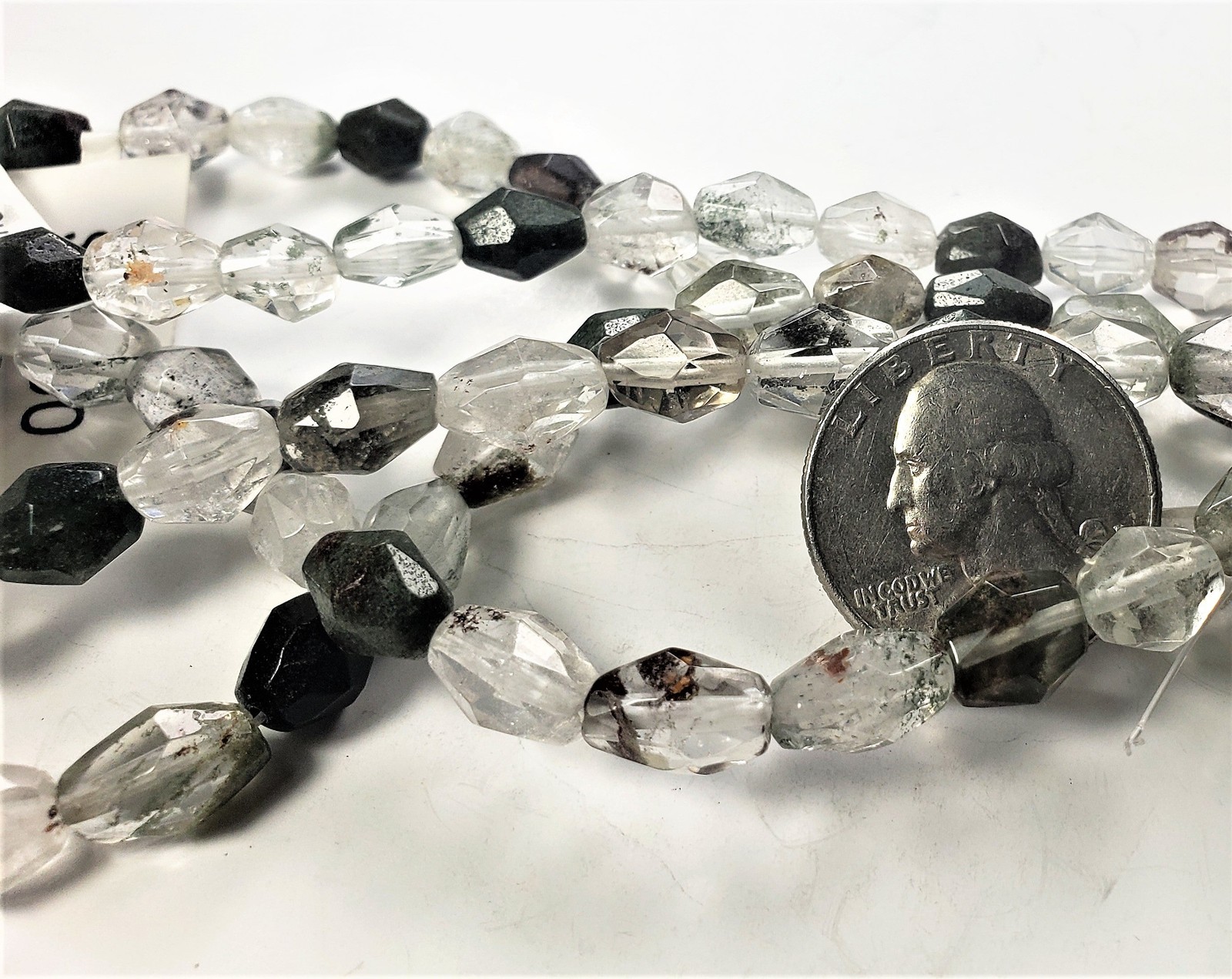 8-12mm Green Kiwi Quartz Freeform Faceted Barrel Gemstone Beads 8-inch ...