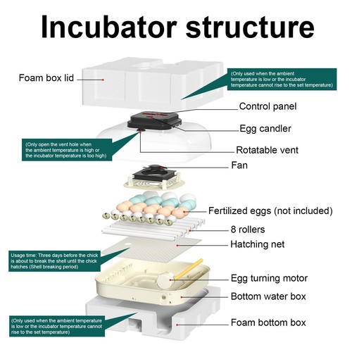 35 Egg Incubator with Automatic Egg Turning and Humidity Control ...