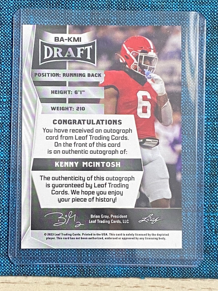 2023 Leaf Draft Green Kenny McIntosh Auto Georgia/Seahawks Rookie | eBay