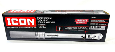 ICON TW2-F75 Pro Flex Head Torque Wrench 3/8 in. Drive 5-75 ft. lb ...
