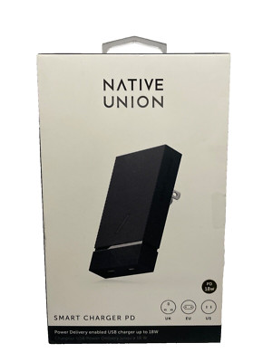 Native Union Smart Charger PD 18W Fast Wall Charging USB-A & C W/Travel ...