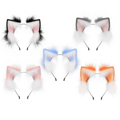 Girls Foxes Ear Shape Headband Plush Cosplay Anime Character Halloween ...
