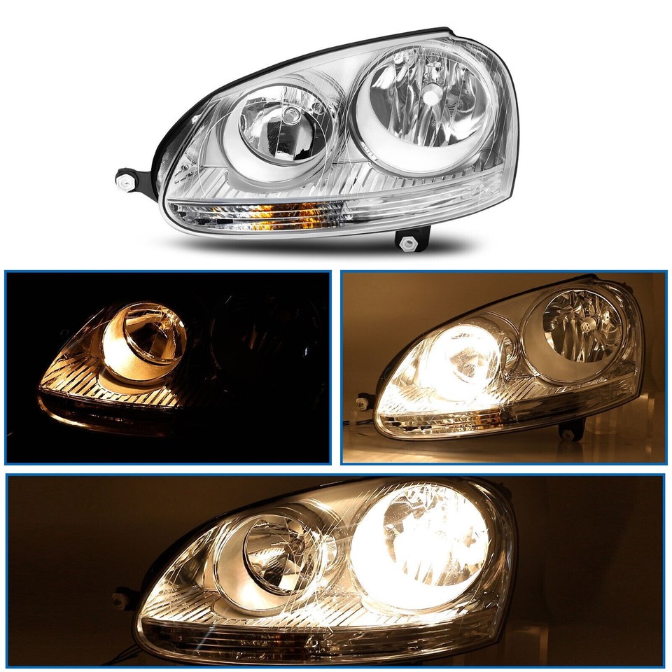 Headlights Chrome For Volkswagen 2006-2009 GTI/Rabbit & 2005-2010 Jetta ...
