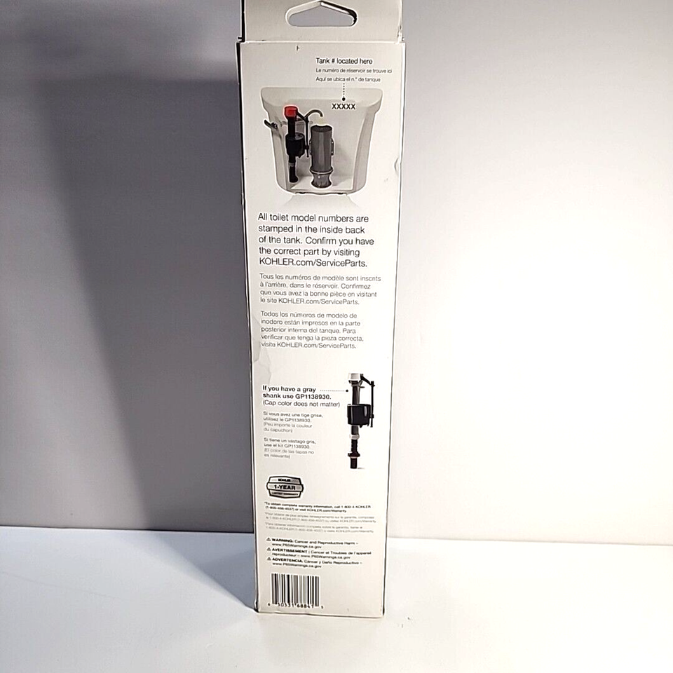 Kohler GP1083167 Silent Fill Valve Kit for Class Five Toilets - 12.5x3 ...
