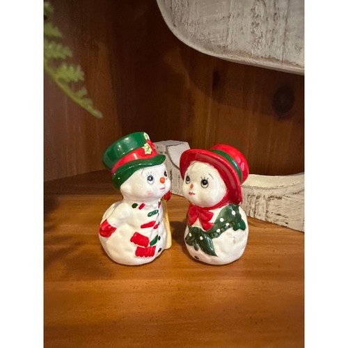 Vintage Christmas Lefton Snowman Salt and Pepper Shaker Set | eBay