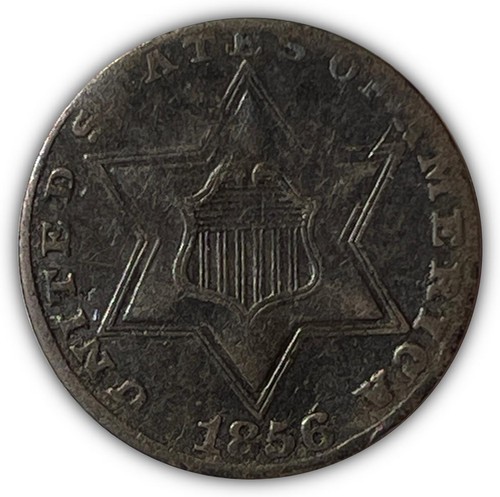 1856 Three Cent Silver Trime Extremely Fine XF Coin #8677 | eBay