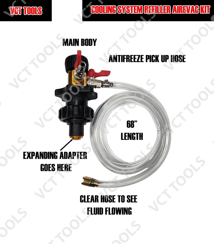 VCT Coolant System Refiller Kit 5 Adapters Eliminate Trapped Air Test ...