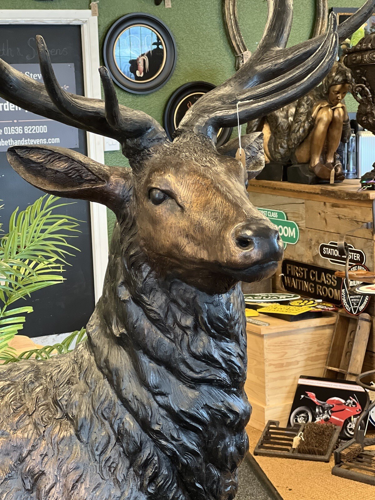 Life size Stag bronze Full size Stag sculpture Deer Garden figure Elk ...