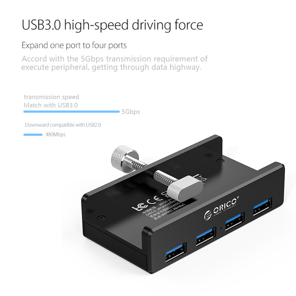 MH4PU Clip-type 4 Ports USB 3.0 Type A HUB Adapter (No Power Port) | eBay