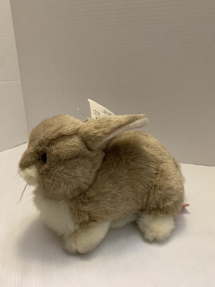Russ Bruin Bunny Rabbit Plush Brown White Soft Plush Stuffed Animal 8 ...
