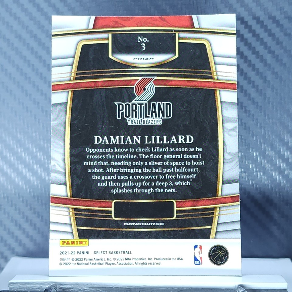 Damian Lillard 2021-22 Select BLUE SHIMMER PRIZM SP #3 - Trail Blazers ...