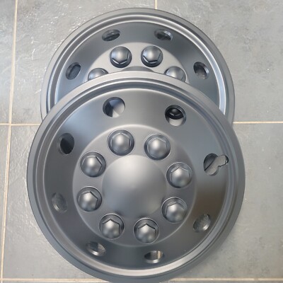 WHEEL TRIMS 15" X2 BLACK TRUCK MOTORHOME VANS HORSEBOX PAIR 3.5 ton NEW ...