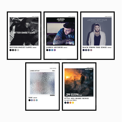 JAMES ARTHUR Discography Aesthetic Colour Pallette Album Music Poster ...