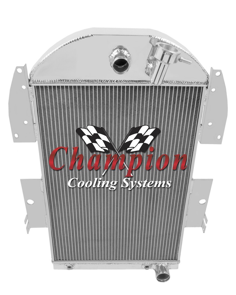 4 Row JR Champion Radiator W/ 2 12" Fans for 1934 1935 1936 Chevy ...