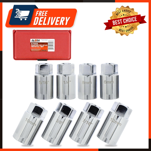 Stud Extractor Set Broken Stud Removal Socket 8-Piece SAE and Metric ...