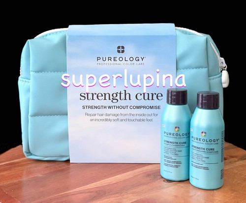 Pureology STRENGTH CURE Travel Size 1.7 oz Shampoo & Conditioner + Bag ...
