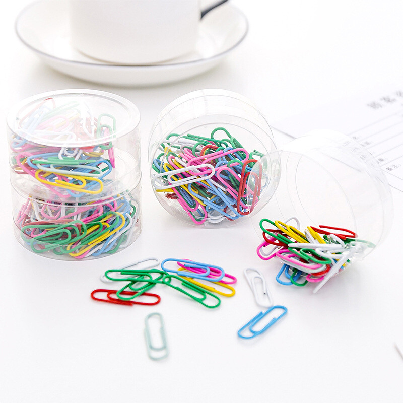 50pcs/box Rainbow Colored Paper Clip Metal Clips Memo Clip Bookmarks | eBay