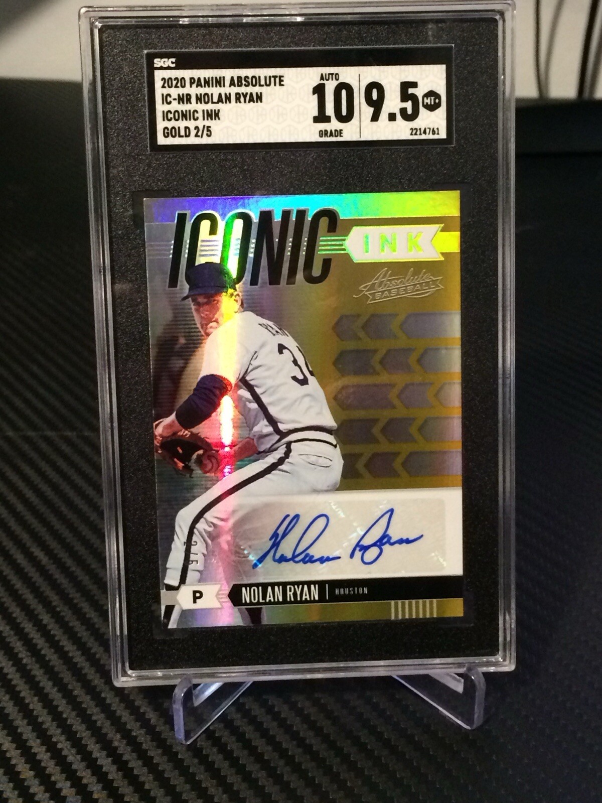 NOLAN RYAN #/5 - 2020 PANINI ABSOLUTE "ICONIC INK" GOLD AUTO CARD SGC ...