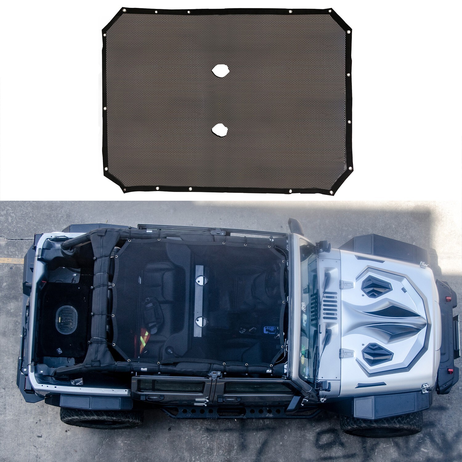 for 2007-2018 Jeep Wrangler JK JKU 4Door Sun Shade Top Cover Roof Mesh ...