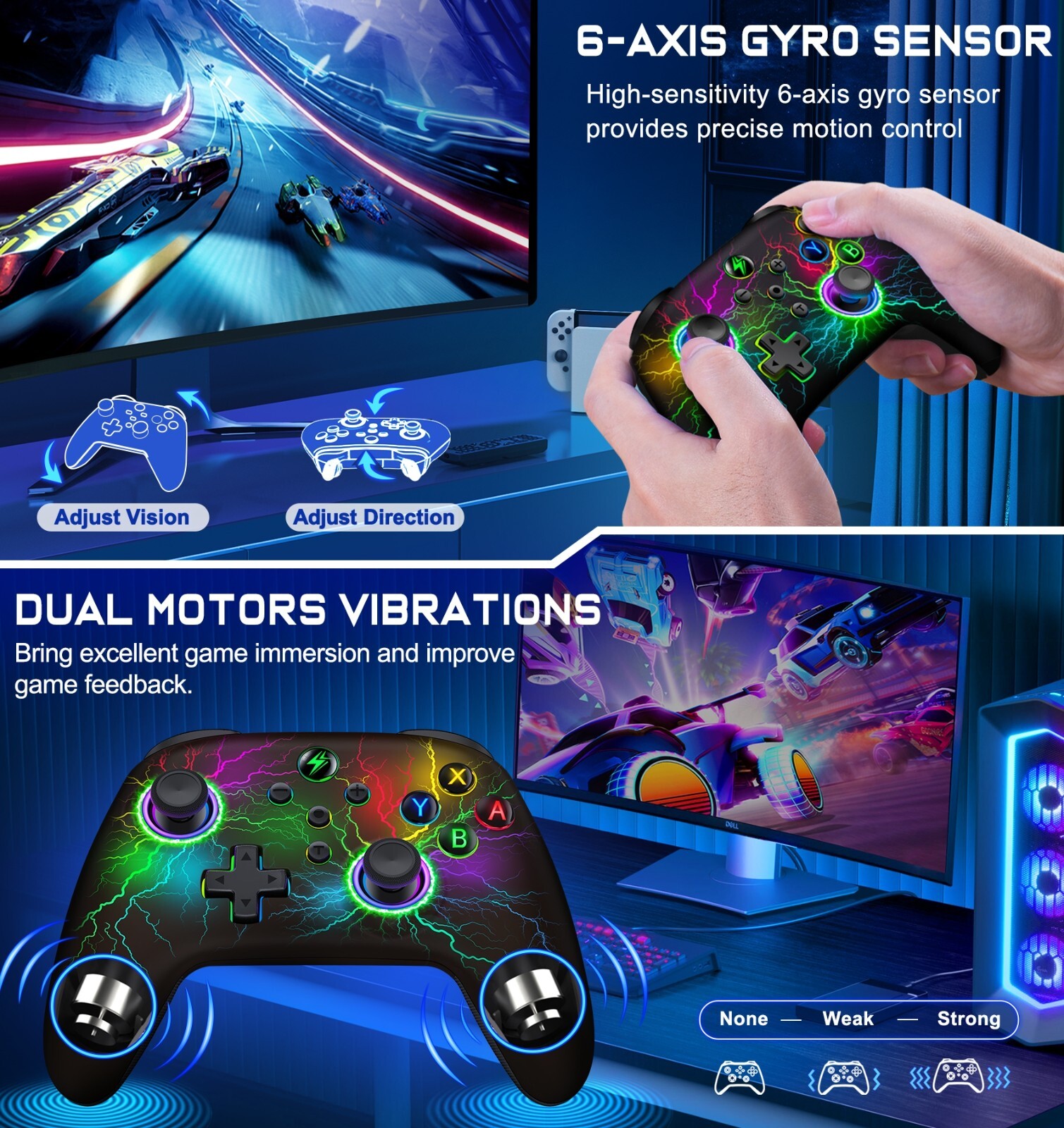 Full-Size Grip Handheld Controller Switch Controller For Nintendo ...