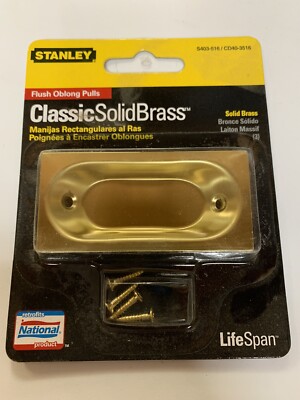 (9) NEW Stanley Solid Brass Oblong Door Pulls | eBay