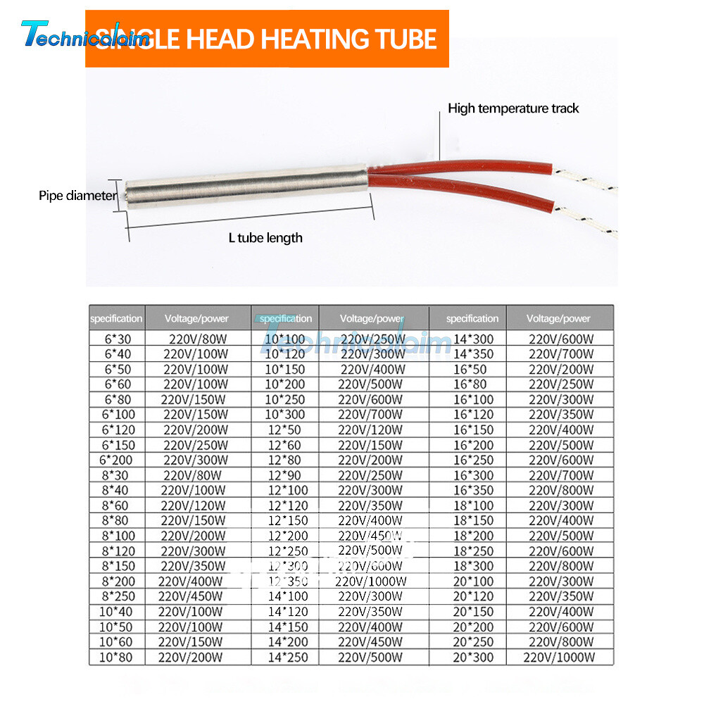 Single-head Heating Tube Dry Firing Mold Stainless Steel Heater 220V ...