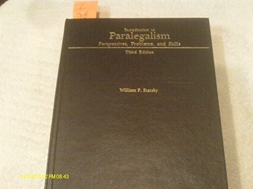 INTRODUCTION TO PARALEGALISM By William P Statsky - Hardcover ...