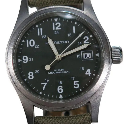 Hamilton Khaki Mechanical H694190 Khaki Mechanical Green Men's Military ...
