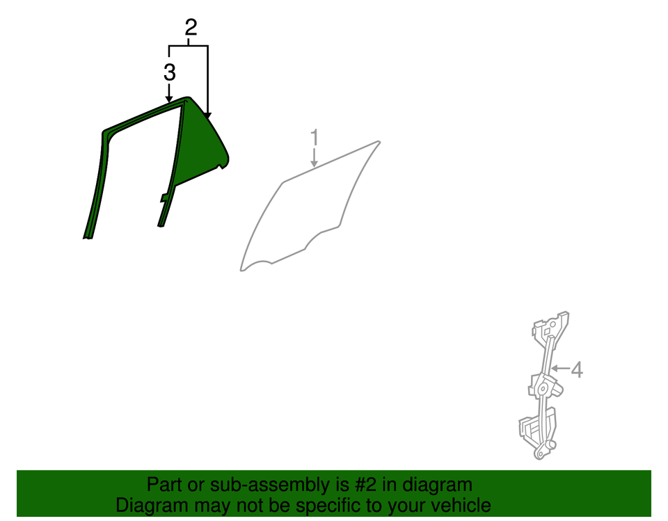 Genuine GM Window Assembly-Rear S/D Sta (W/ Rear S/D Wdo Windshield ...