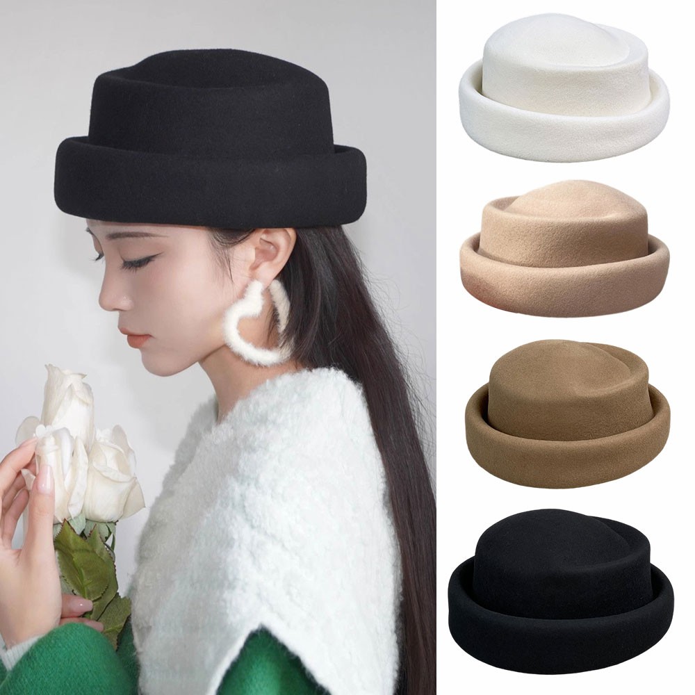 Wool Topper Top Hat Beret Designer Runway Style Princess Hat Fedora Hat ...