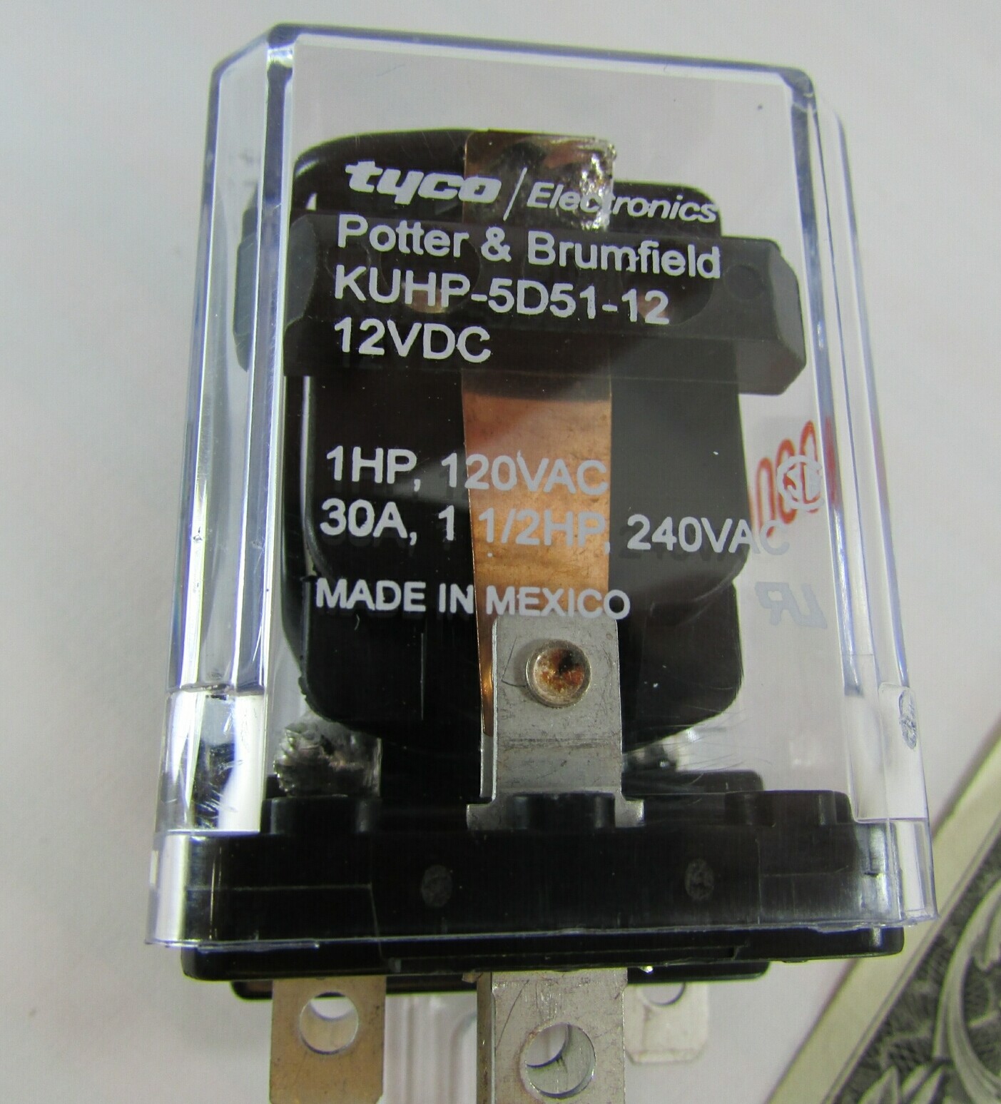 New Tyco Relays 30A 120/240 VAC 12VDC Coil, NO/NC, 1 Form C Contacts 9 ...