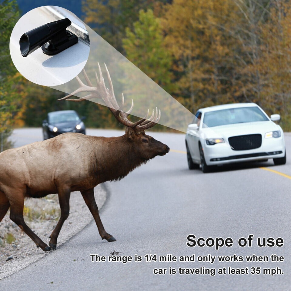 4X Sonic Deer Animal Whistles Wildlife Alert Warning Device Car Safety ...