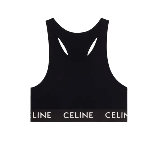 Sz XS - Celine Technical Jersey Bra 'Black' 2X919762Q | eBay