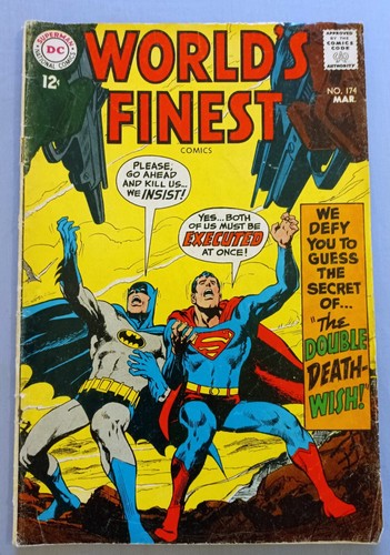 WORLD'S FINEST COMICS #174, SUPERMAN, BATMAN, DC COMICS, SILVER AGE ...