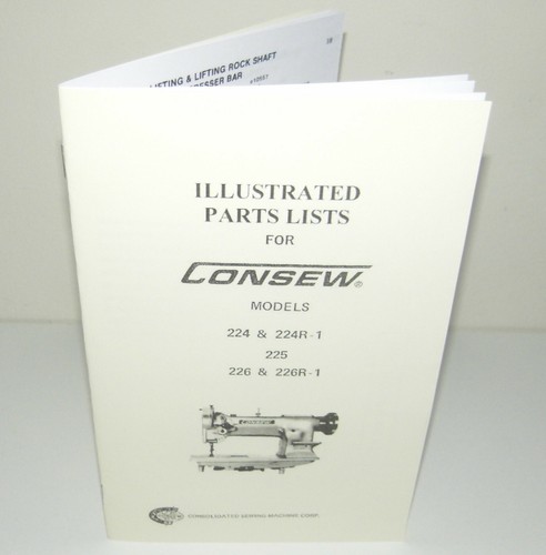 Consew 224 224R-1 225 226 226R-1 Parts Manual Reproduction | eBay