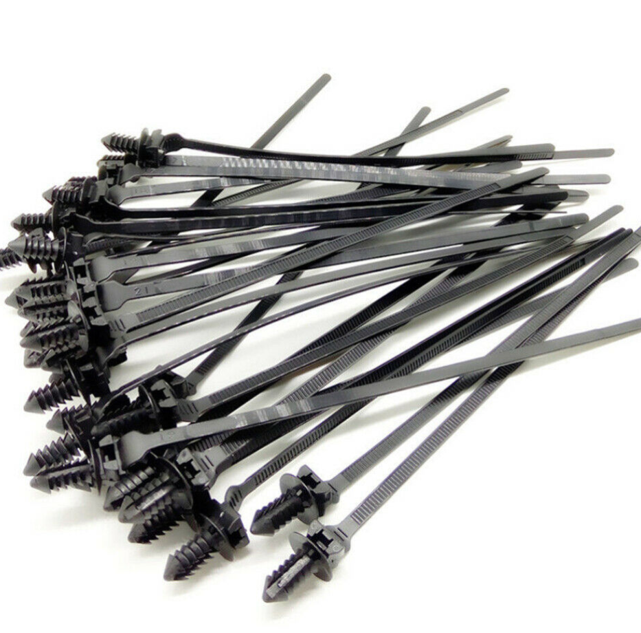 100PC/SET Nylon Self-locking Releasable Car Wrap Mount Cable Tie ...