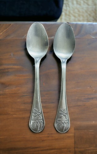 Set Of (2) CAMBRIDGE STAINLESS FLATWARE LARGE SOUP SPOON PALM TREE ...