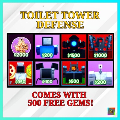 ️NEW ️- Toilet Tower Defense: Units + Gems 🚽 | TTD | Roblox | Fast ...